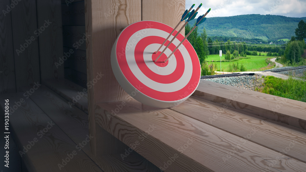 target with bow arrows Stock Illustration | Adobe Stock