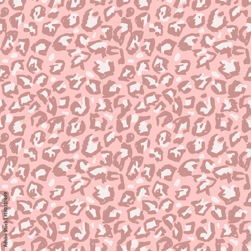 Grunge leopard print. Wild seamless pattern. Pink hand drawn background ...