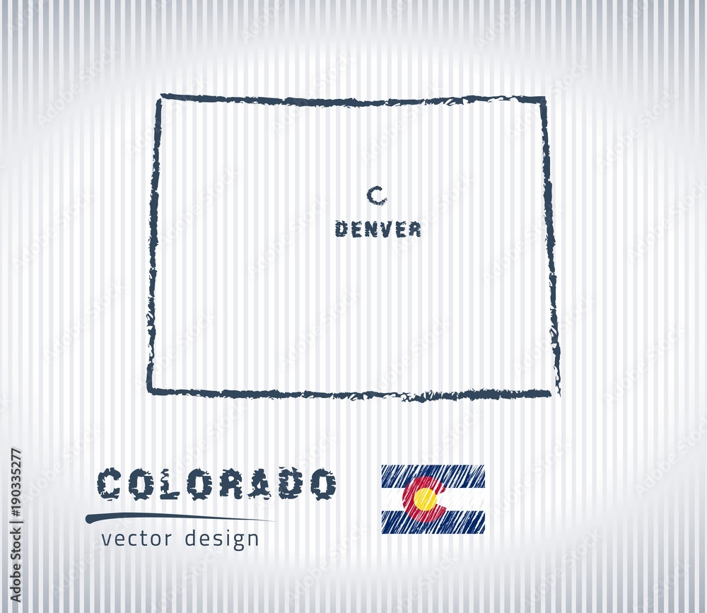 Colorado national vector drawing map on white background Stock Vector ...