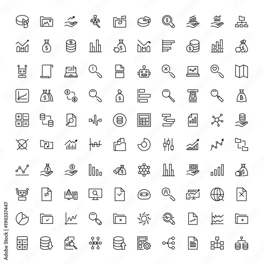 Statistics icon set Stock Vector | Adobe Stock