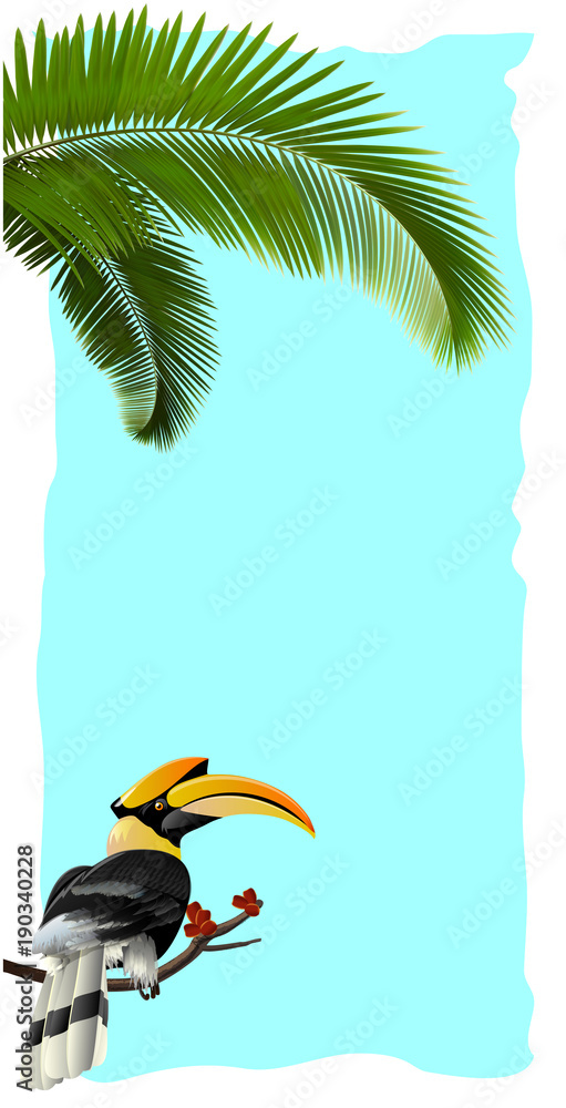 Tropical island spring of beautiful plants green and adstract ...