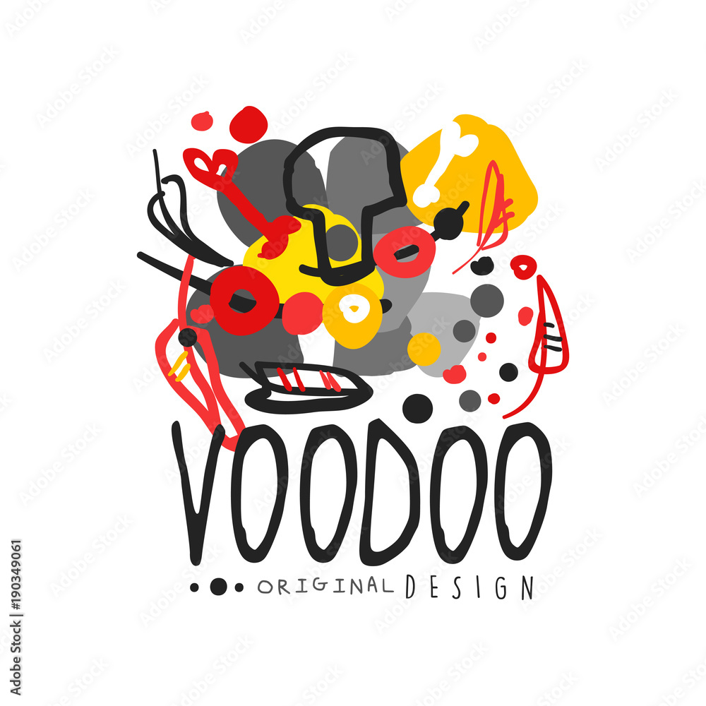 Abstract kid s style drawing for Voodoo magic logo or label design ...
