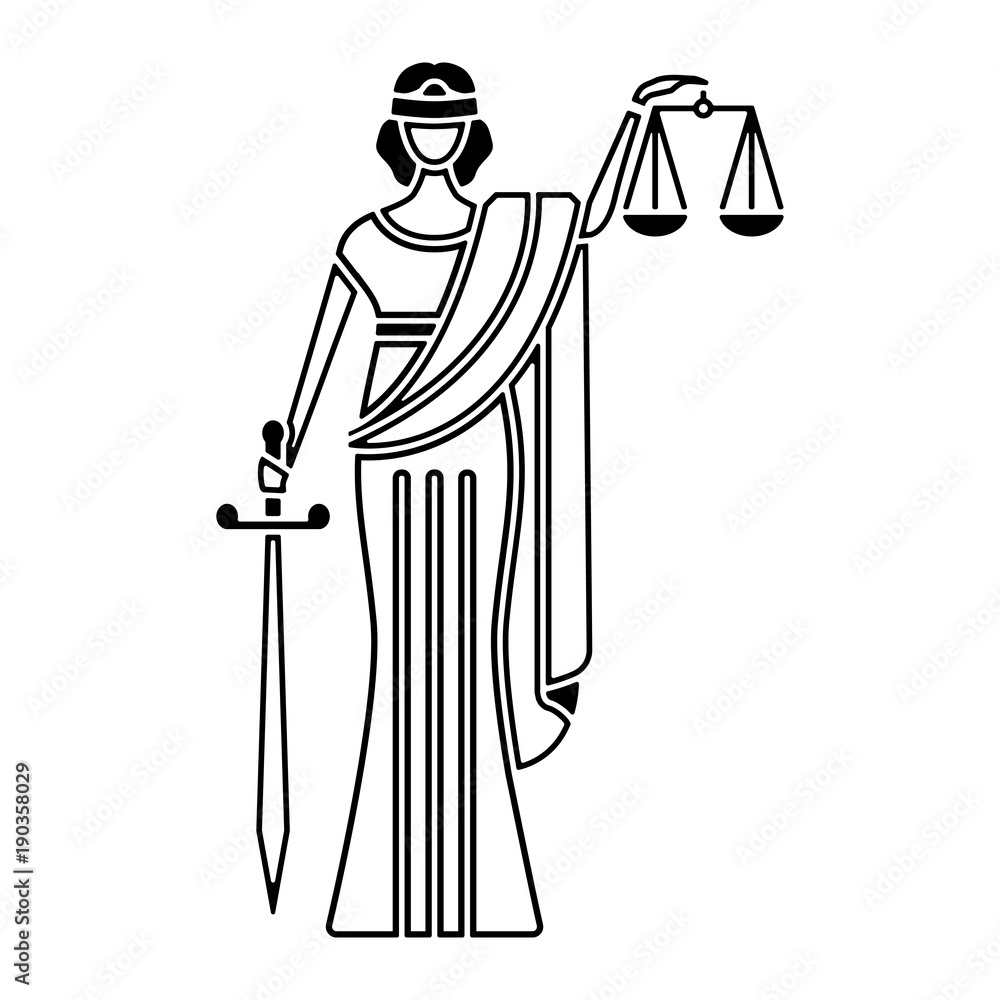 Icon - Justitia Stock-Vektorgrafik | Adobe Stock