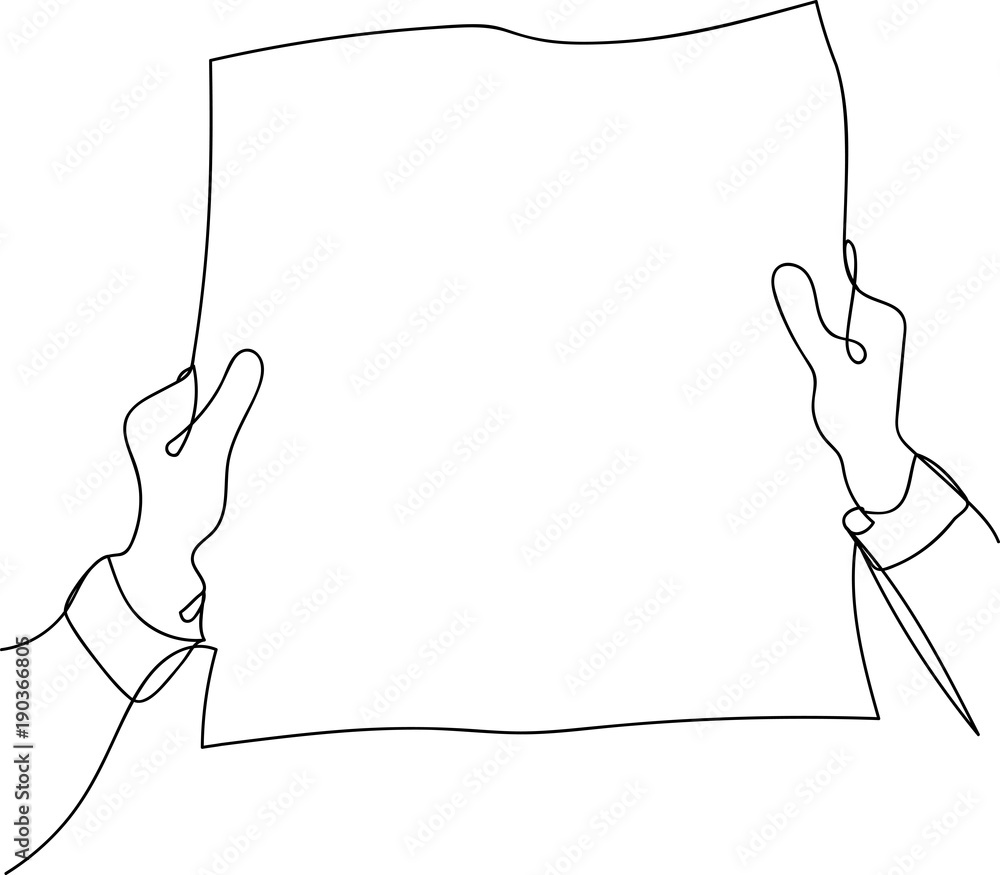 continuous line drawing of a man with a newspaper Stock Vector | Adobe ...