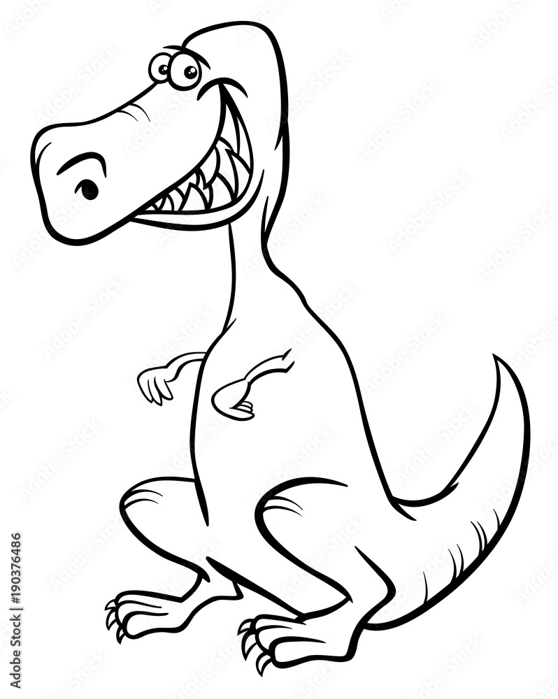 dinosaur cartoon character coloring book Stock Vector | Adobe Stock