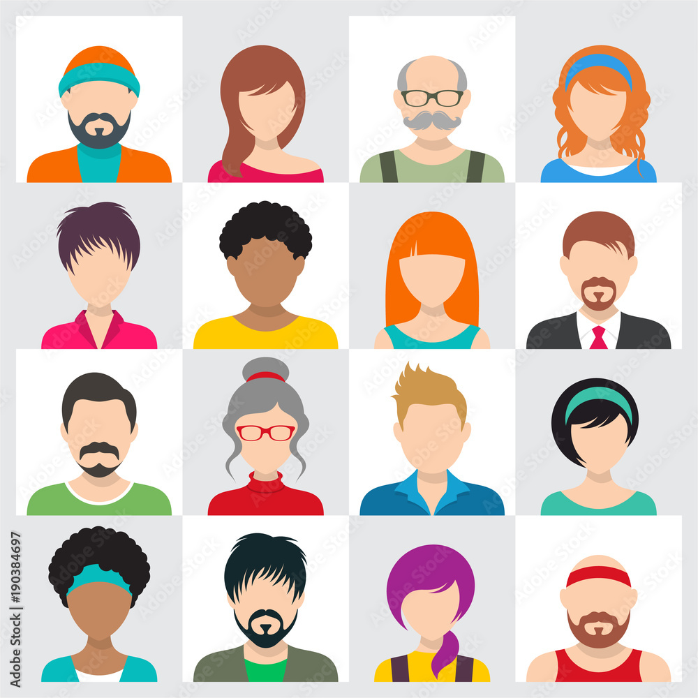 Vector people avatar icons Stock Vector | Adobe Stock
