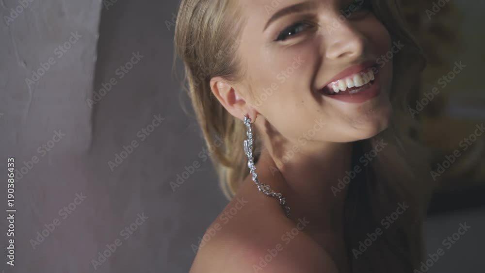 Seductive pretty blond woman Stock Video | Adobe Stock