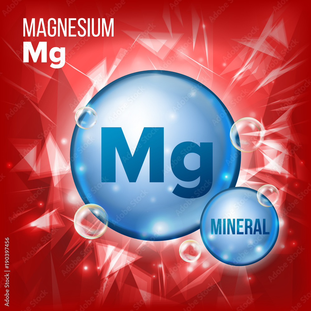 Mg Magnesium Vector. Mineral Blue Pill Icon. Vitamin Capsule Pill Icon ...