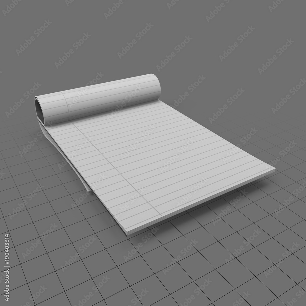 Paper notepad Stock 3D asset | Adobe Stock