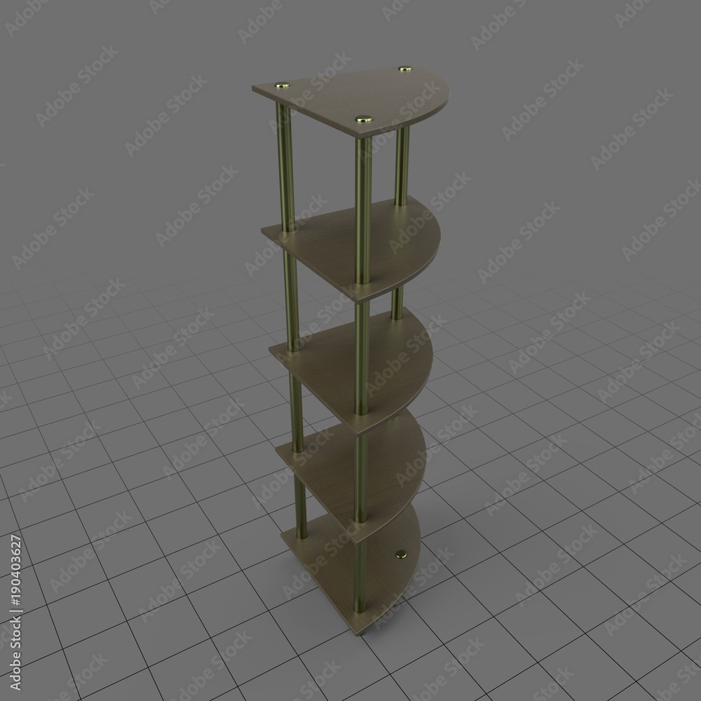 Corner bookshelf Stock 3D asset | Adobe Stock
