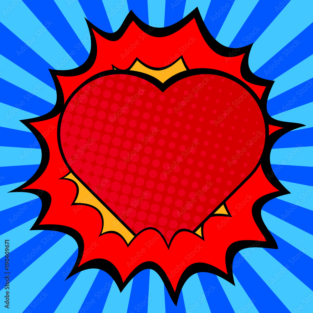 Pop art heart. Stock Vector | Adobe Stock