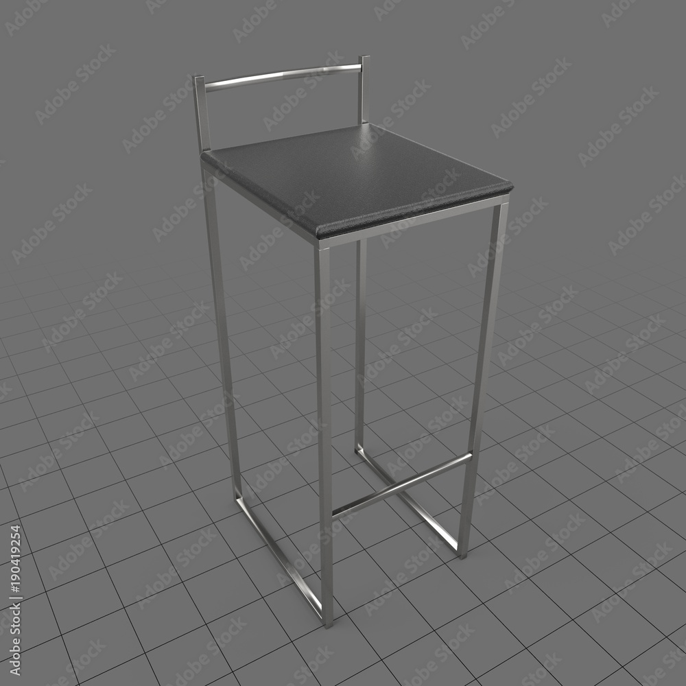 Modern square bar stool Stock 3D asset | Adobe Stock