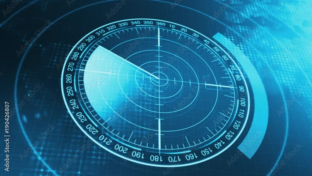 Sonar Screen For Submarines And Ships. Radar Sonar With Object On Map ...