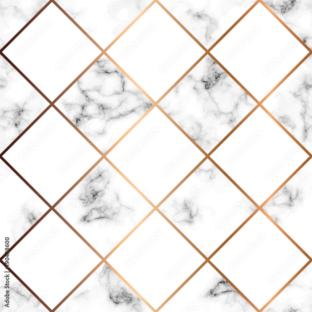 Vector marble texture, seamless pattern design with white squares and ...