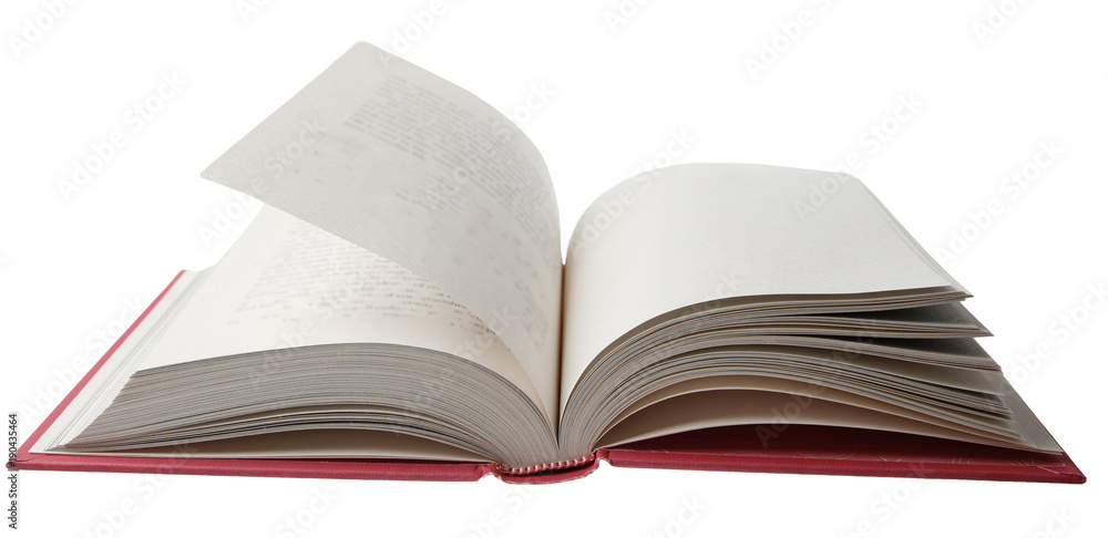 Pages of open book isolated on white background Stock Photo | Adobe Stock