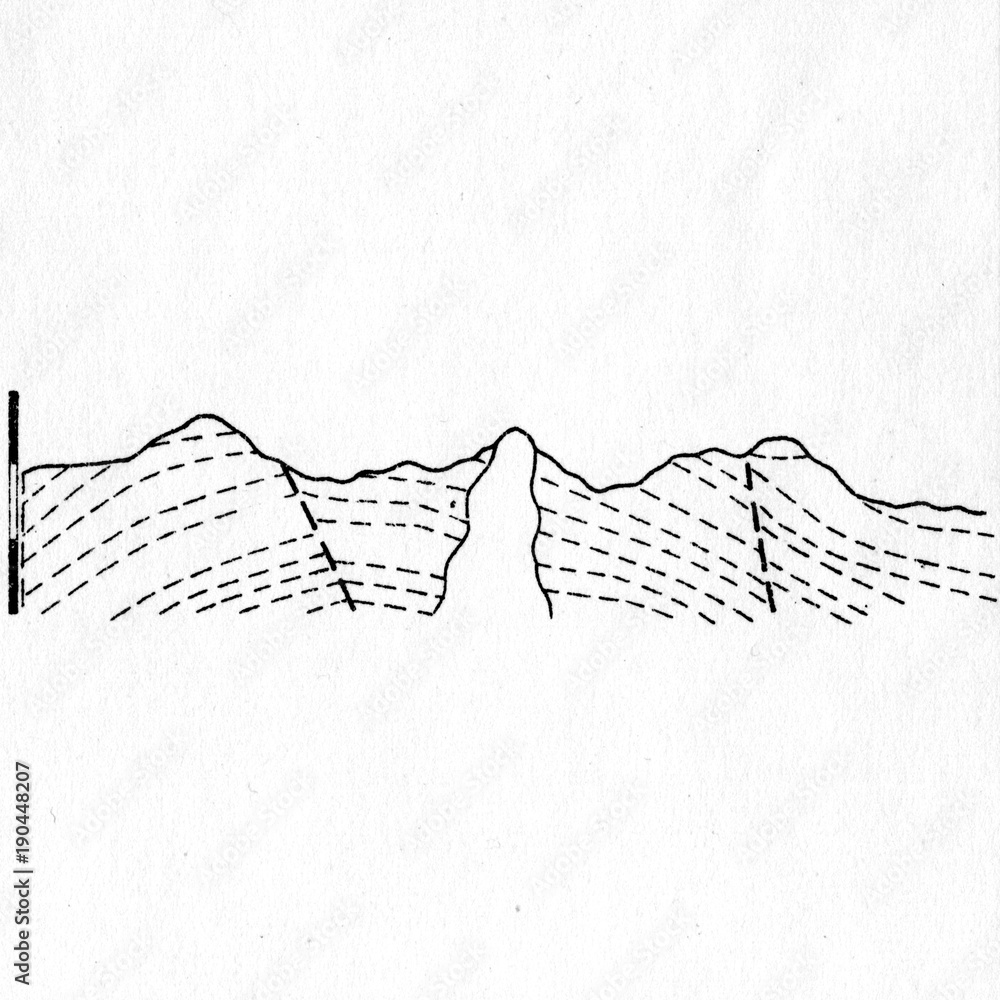 Vintage contour mapping. Natural printing illustrations of maps. Stock ...