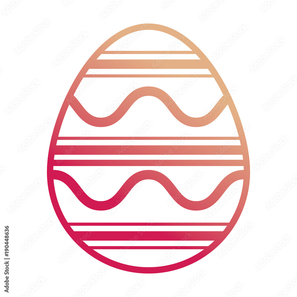 easter egg with curved lines and horizontal line design Stock Vector ...