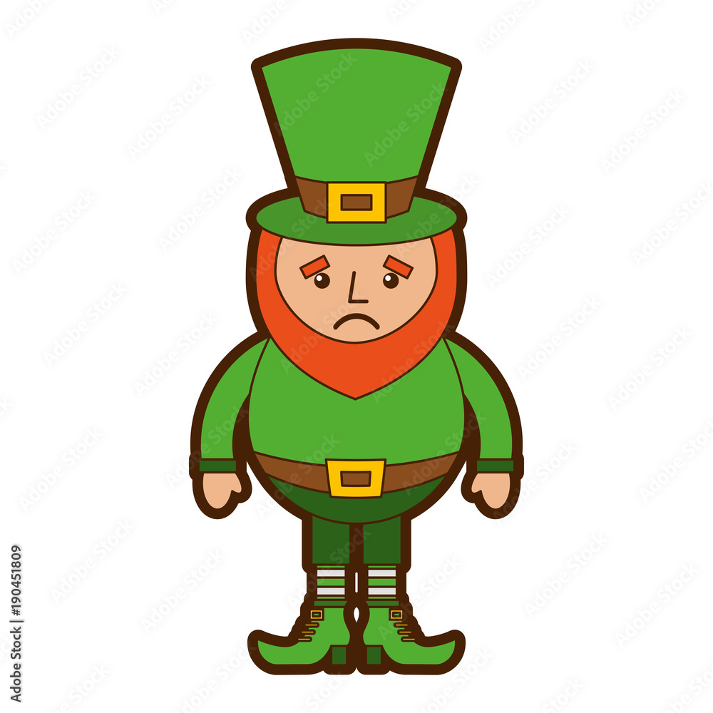 leprechaun sad cartoon st patricks day character vector illustration ...