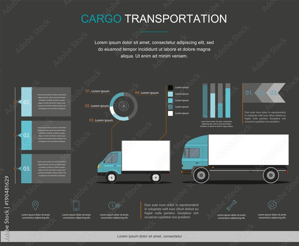 Cargo Logistics service infographic design. Business infographic with ...