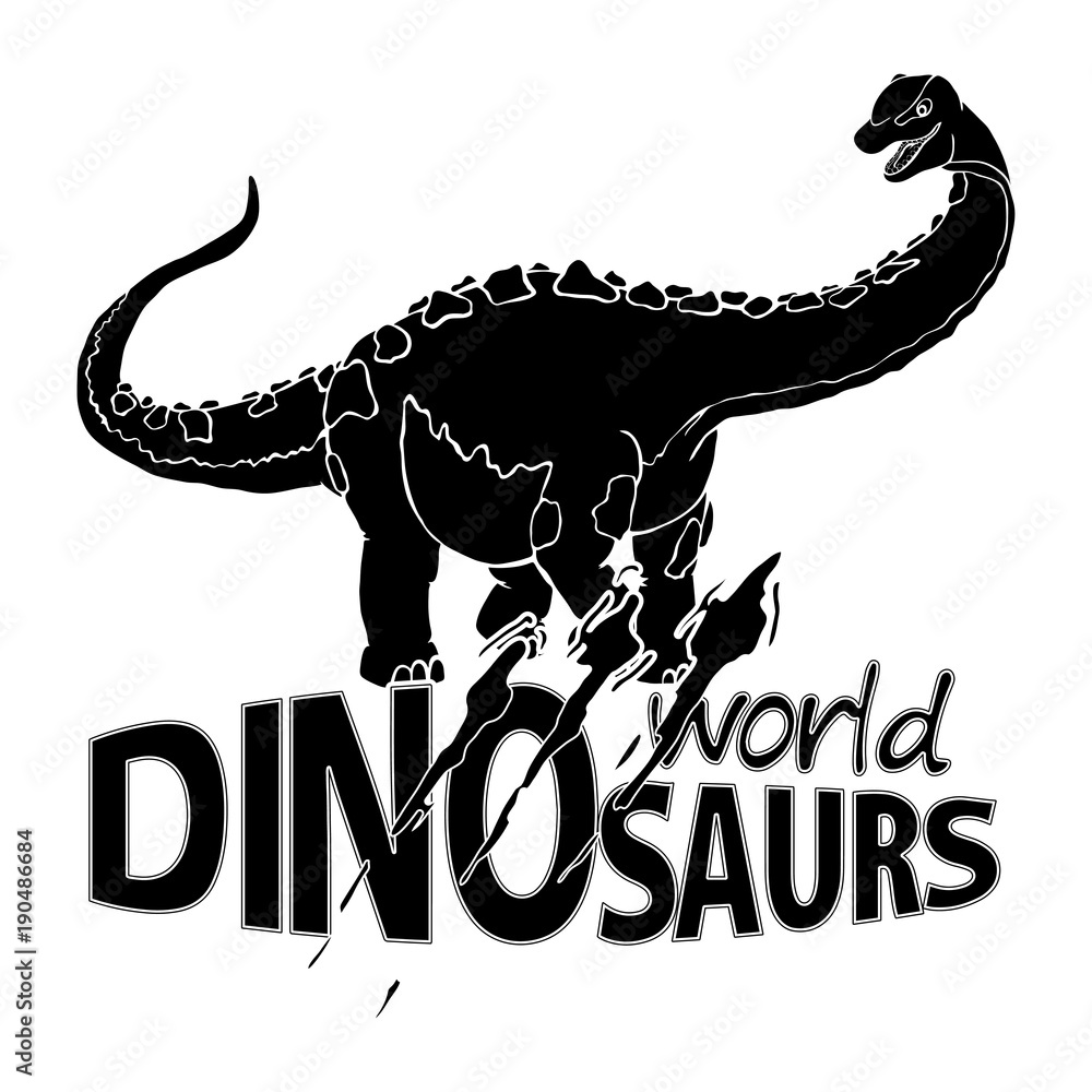 Logo World of Dinosaurs. Vector illustration. Stock Vector | Adobe Stock