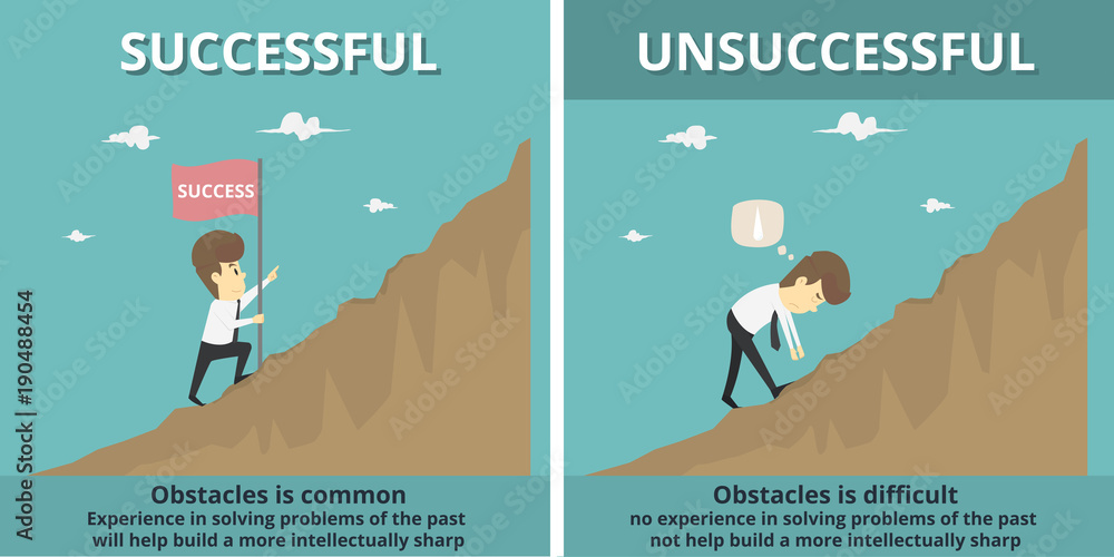 Businessman successful and Businessman unsuccessful.Cartoon of business ...