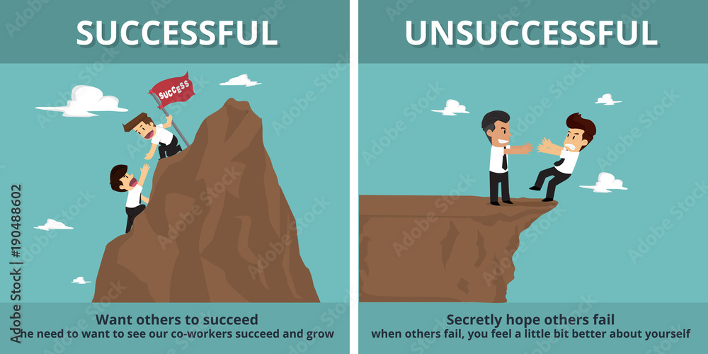 Businessman successful and Businessman unsuccessful.Cartoon of business ...