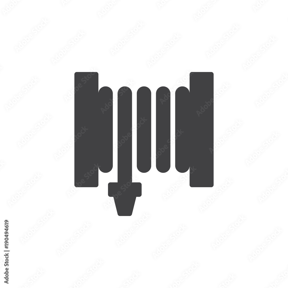 Fire hose reel icon vector, filled flat sign, solid pictogram isolated ...