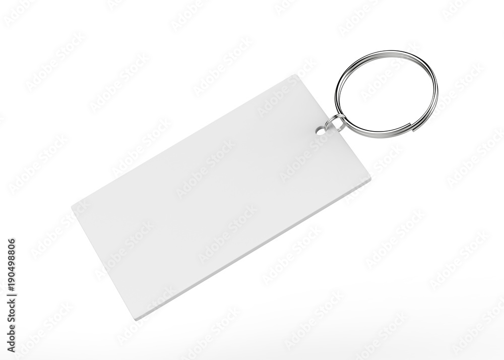 Key chain mock up on isolated white background, 3d illustration Stock ...