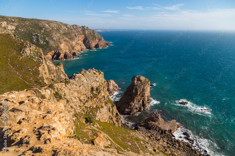 Ocean meets Cliffs of Cabo da Roca (Cape Roca) in Sintra - the ...