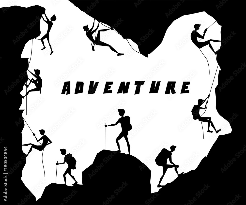 adventure activity silhouette cartoon design Stock Vector | Adobe Stock