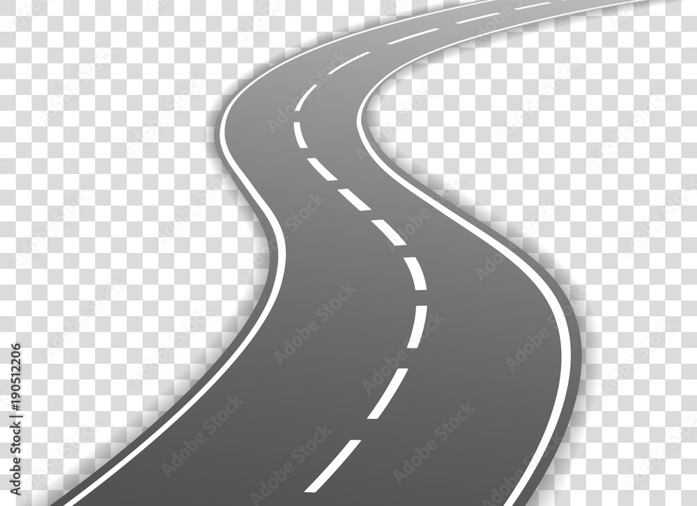 Vector winding road isolated on transparent background. Vector EPS 10 ...