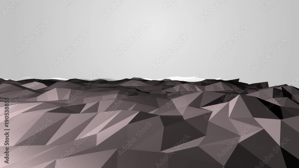 Technological abstract landscape with polygonal triangular structure ...