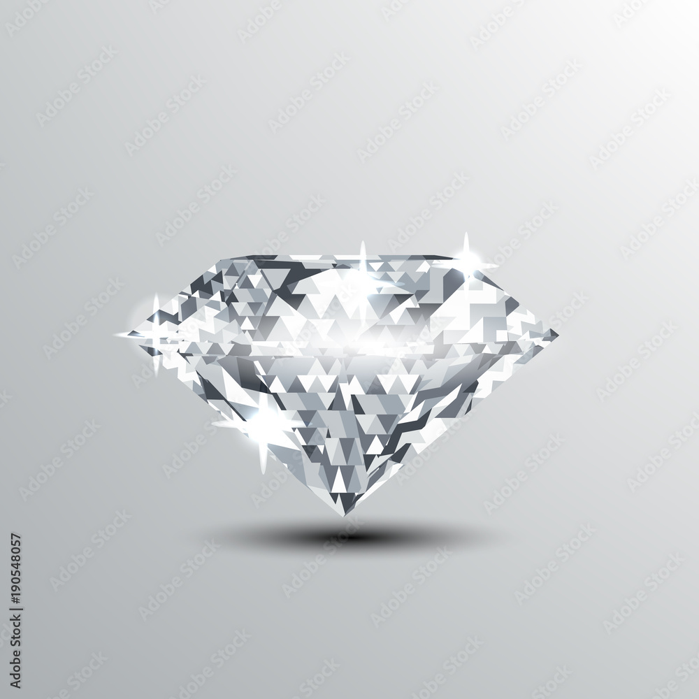 realistic diamond illustration Stock Vector | Adobe Stock