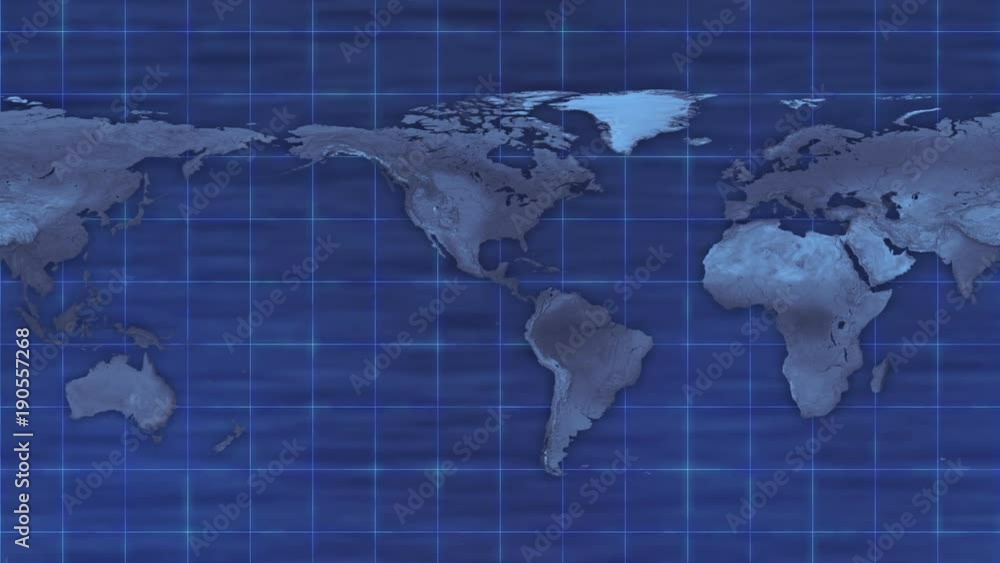 Auto-scrolling Word Map with stylized semi-realistic Oceans and Digital ...