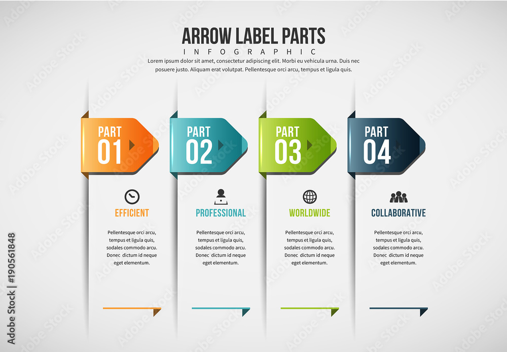 Four-Step Arrow Infographic 2 Stock Template | Adobe Stock