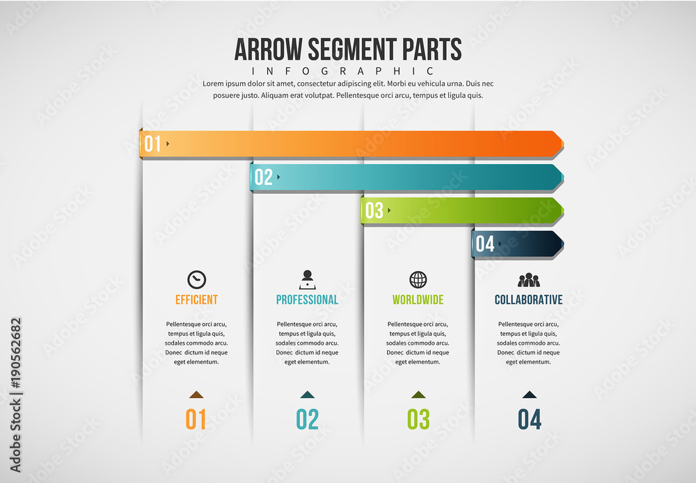 Four-Step Arrow Infographic 3 Stock Template | Adobe Stock