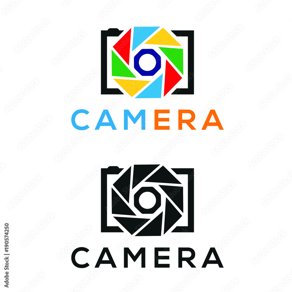 Rainbow Camera Logo Template Stock Vector | Adobe Stock