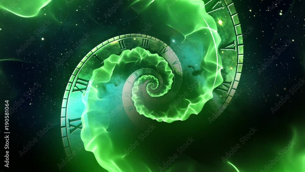 Space Time Warp Spiral Animation Seamless Looping Background 02 Green ...