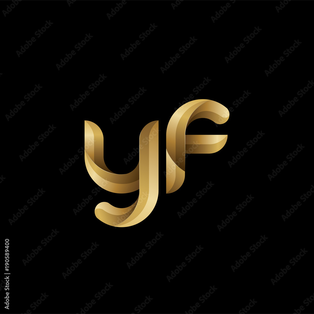 Vetor de Initial lowercase letter yf, swirl curve rounded logo, elegant ...