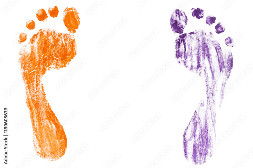 Colorful baby's footprints isolated on white background Stock Photo ...