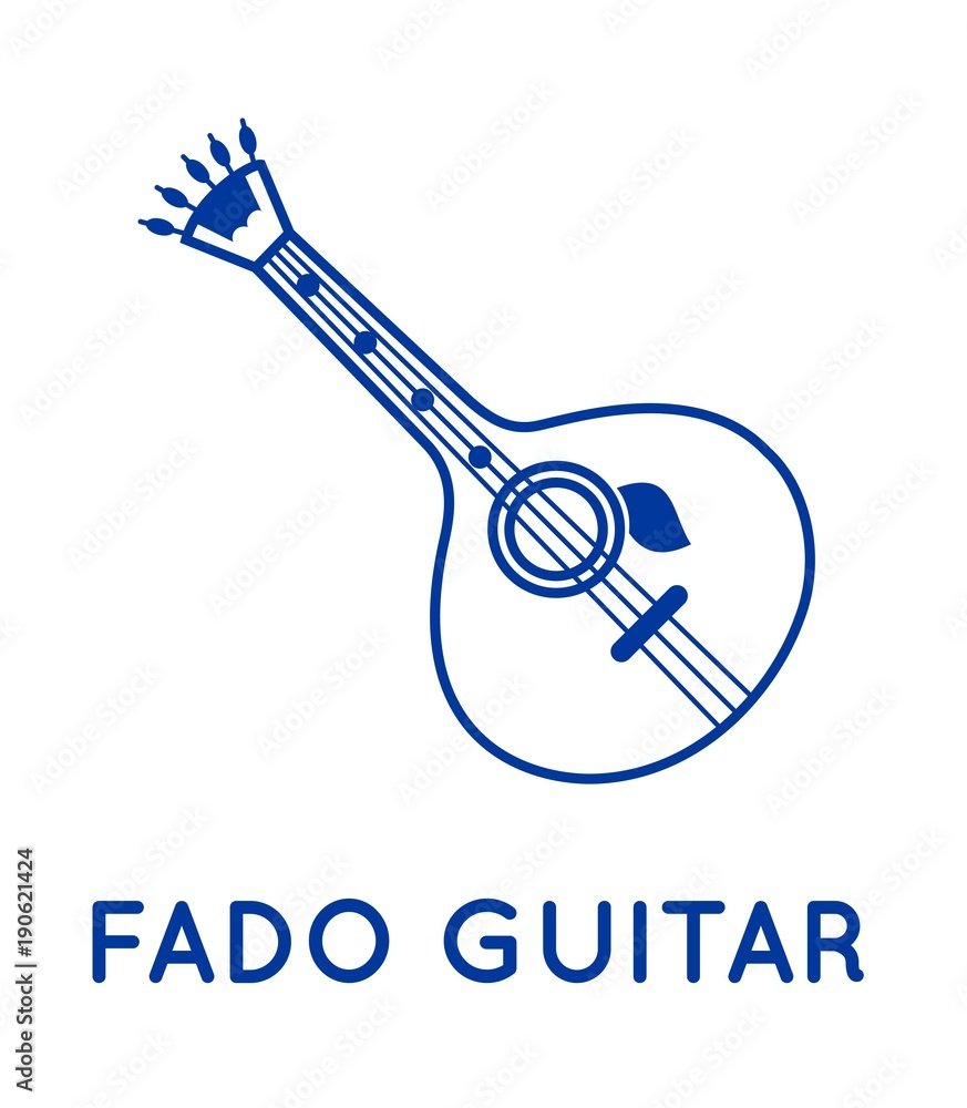 Fado guitar icon vector Stock Vector | Adobe Stock