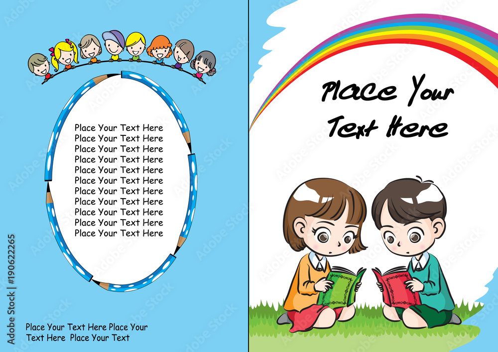 kids book cover design Stock Illustration | Adobe Stock