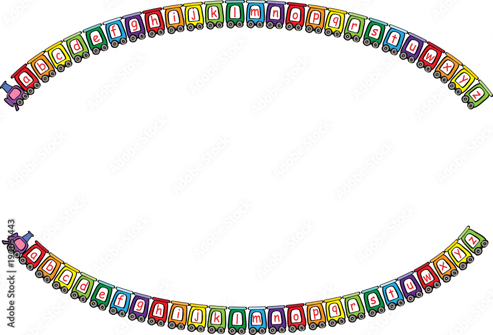 cartoon abc trains border Stock Illustration | Adobe Stock