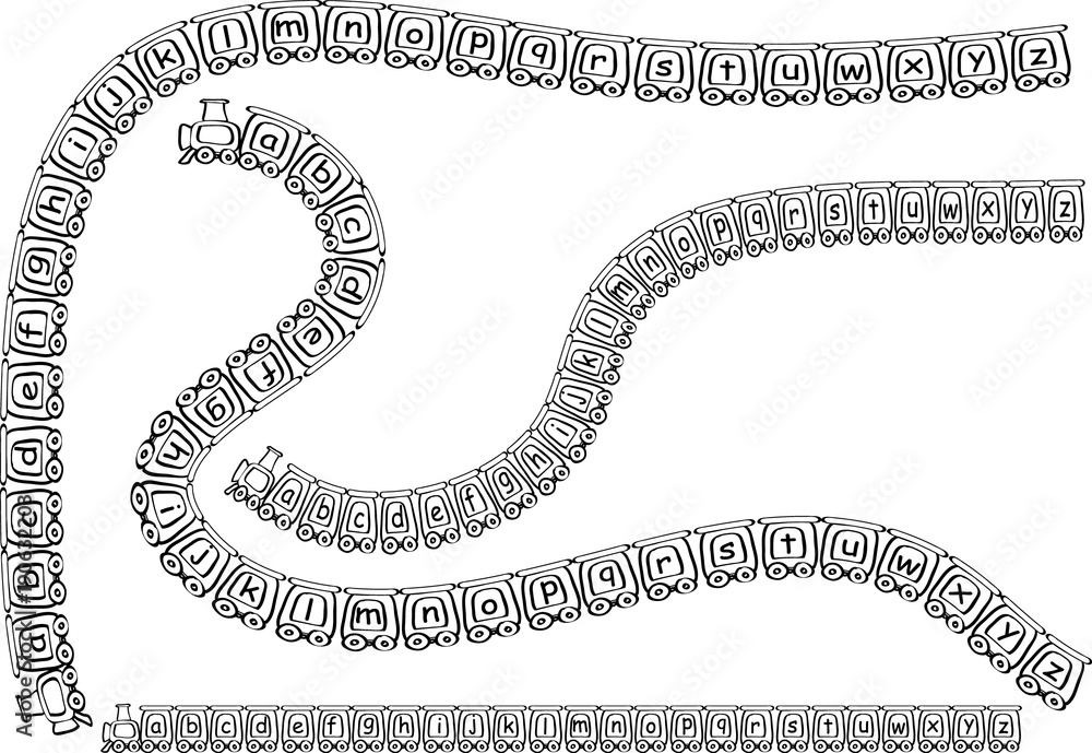 cartoon abc trains border Stock Illustration | Adobe Stock