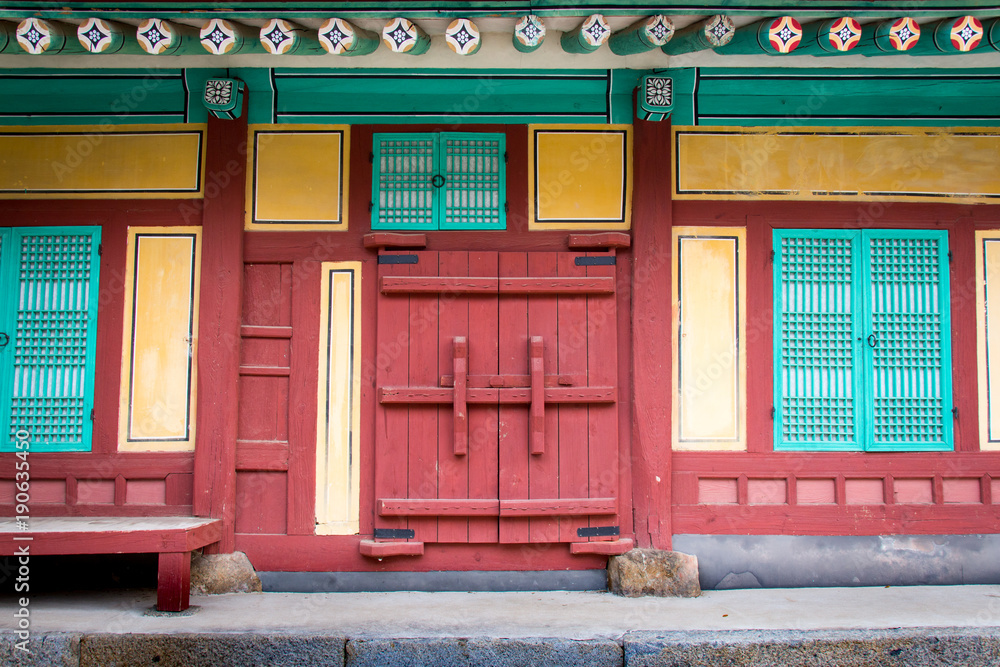 Korean traditional gates and windows. Stock Photo | Adobe Stock