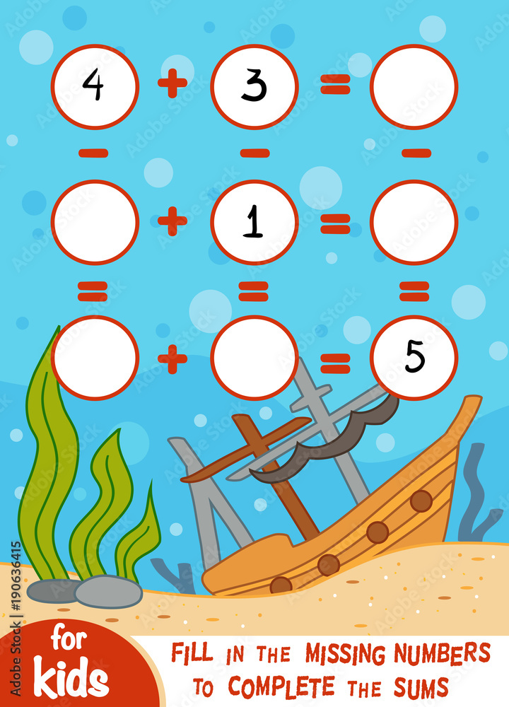 Counting Game for Preschool Children. Addition and subtraction ...