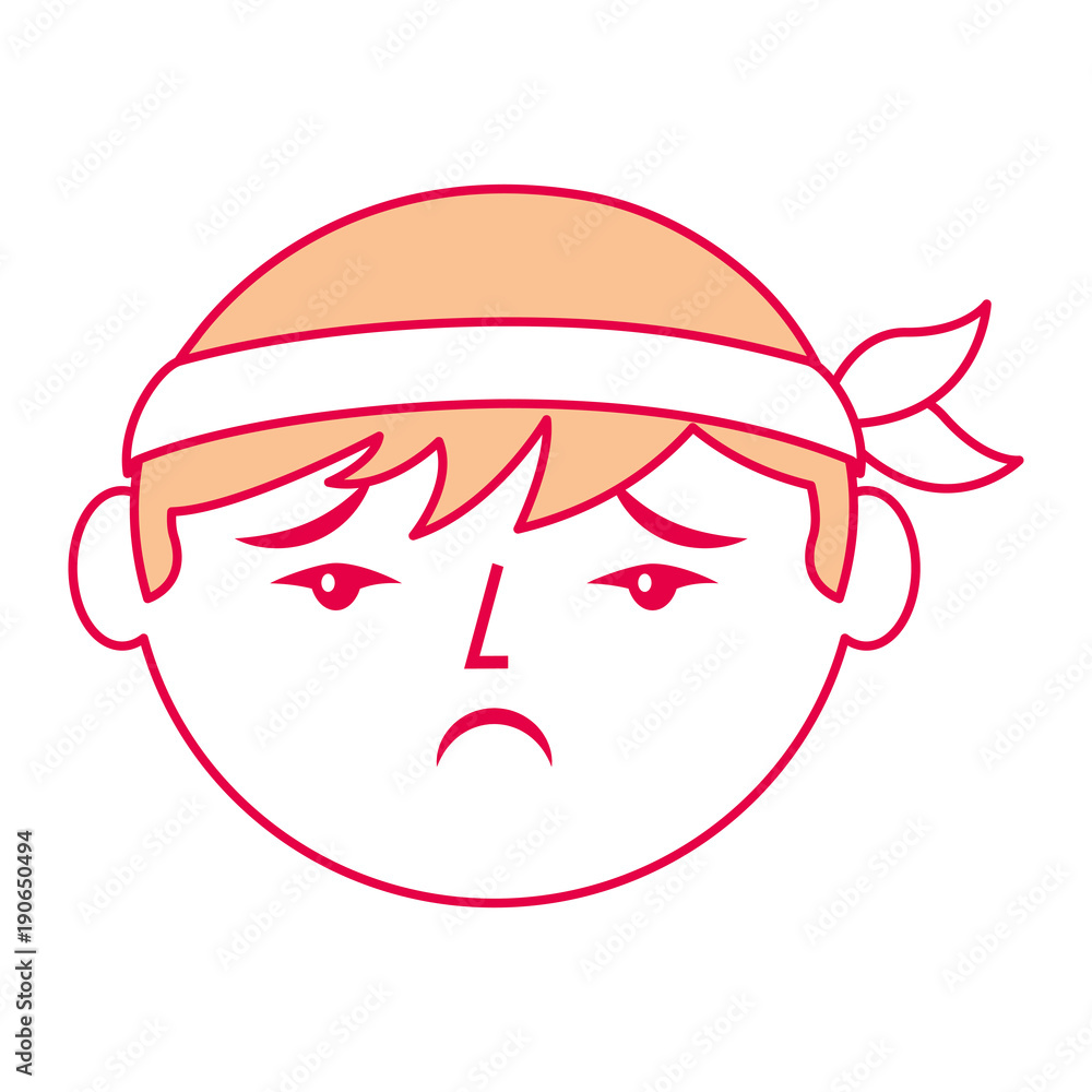 cartoon sad face chinese man vector illustration Stock Vector | Adobe Stock