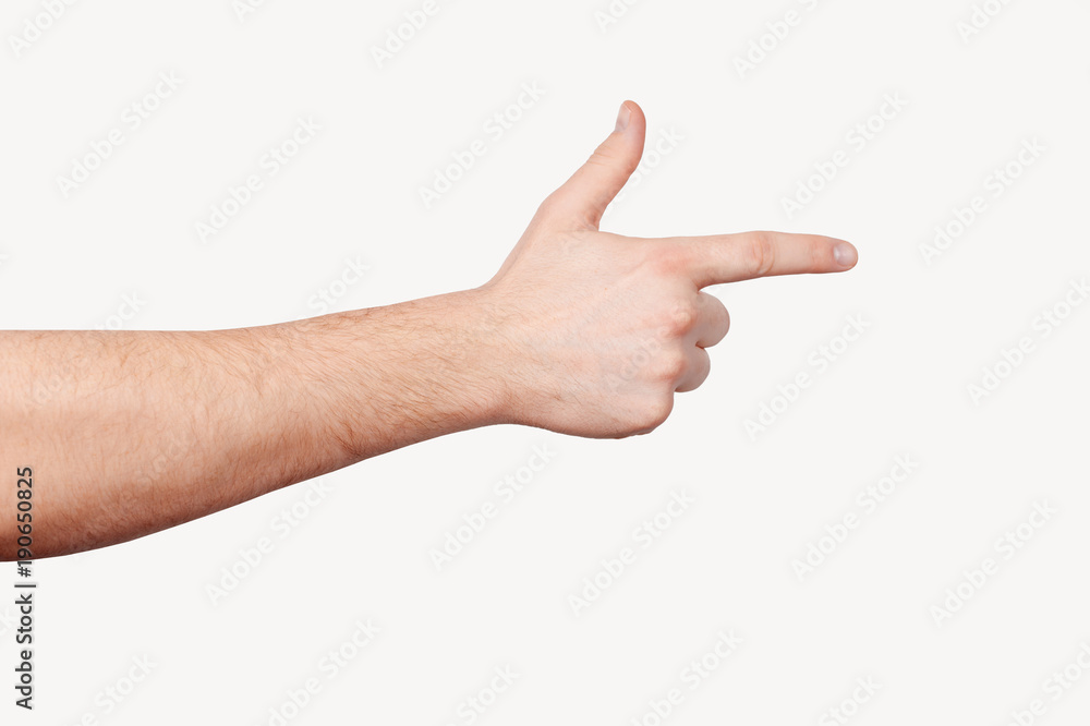 Finger Gun. Hand gesture signal. Known symbol and sign. Stock Photo ...
