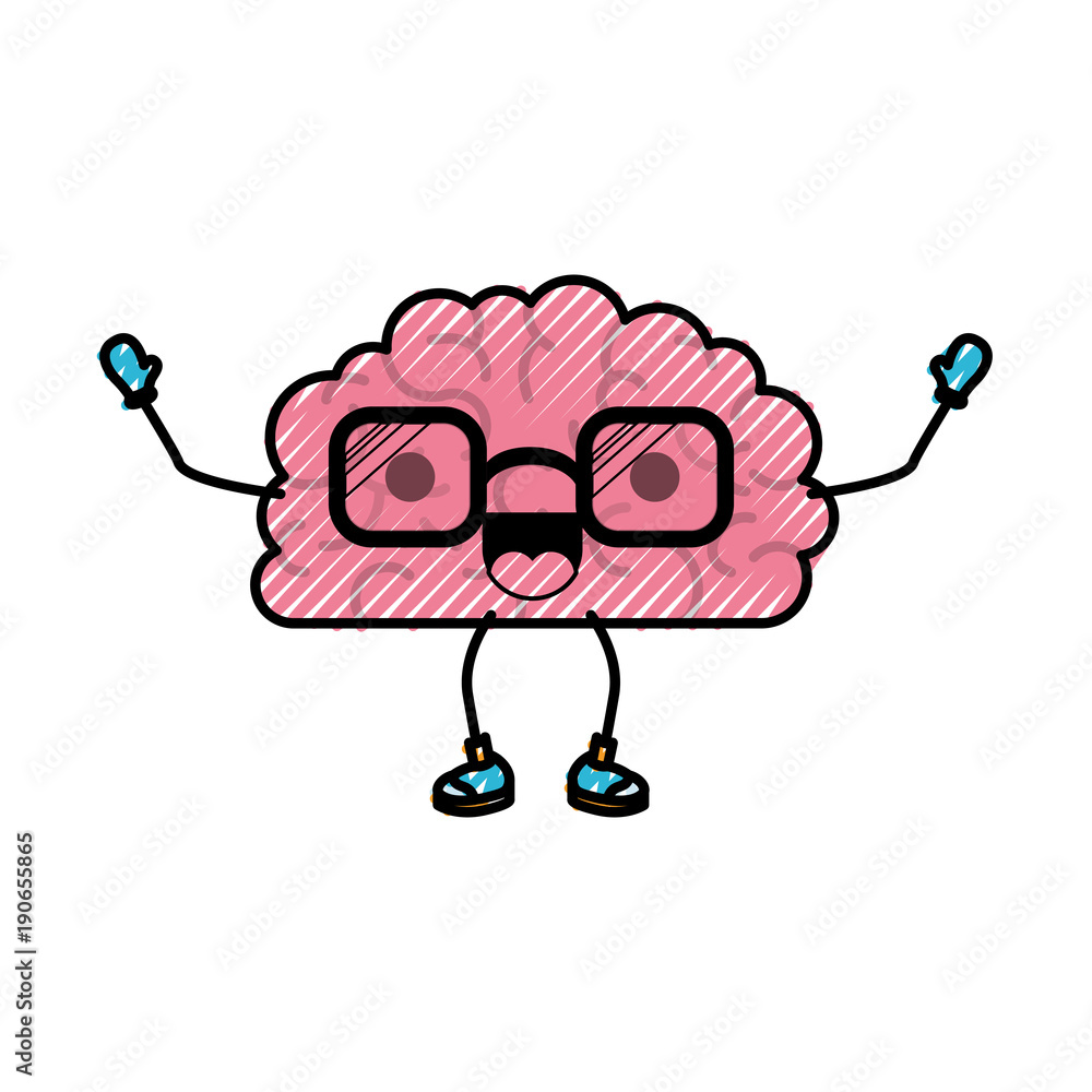 brain character expression mind intelligence neurology fun cartoon ...