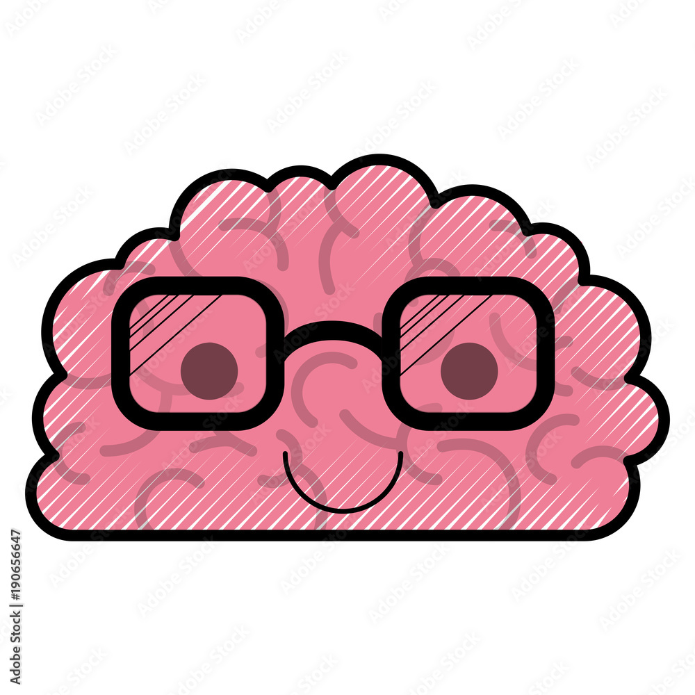 cartoon brain expression mind intelligence neurology fun caricature ...